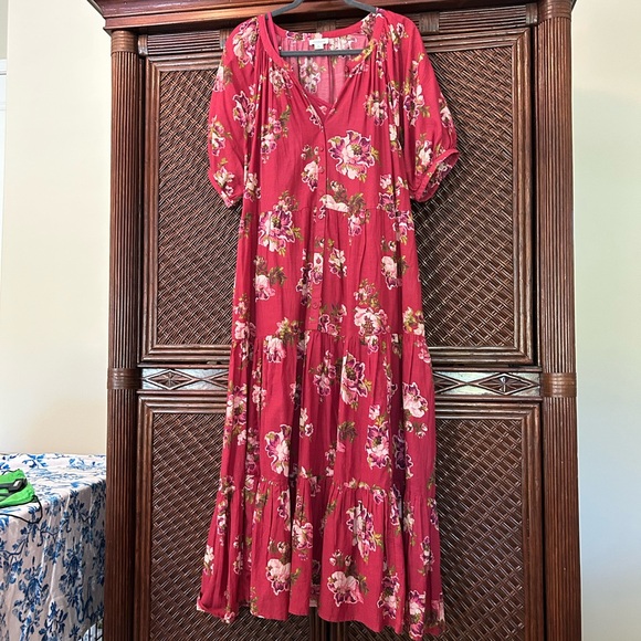 Sundance | Dresses | Sundance Red Floral Dress | Poshmark